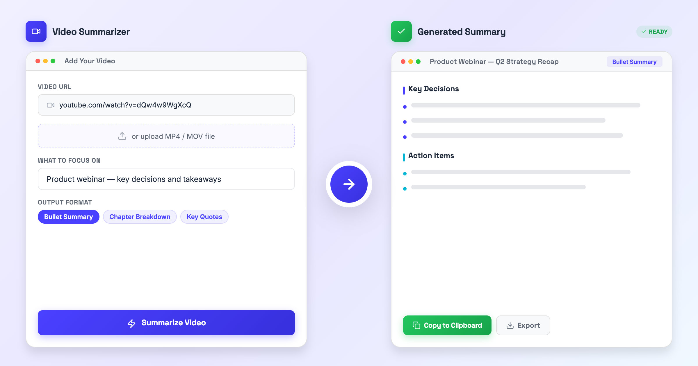 Summarize Video to Text with AI - Free Online Tool